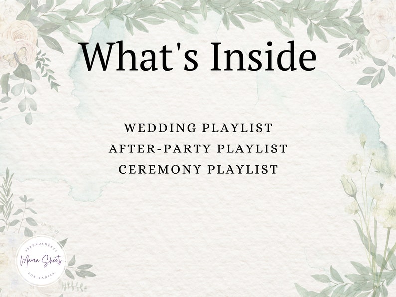 Wedding Playlist Google Sheet, Pre-filled 300 Songs (digital Download ...