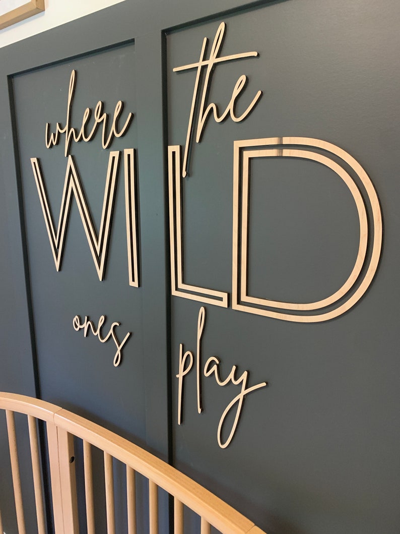 Wild One Nursery Sign Play Room Decor Kids Art - Etsy
