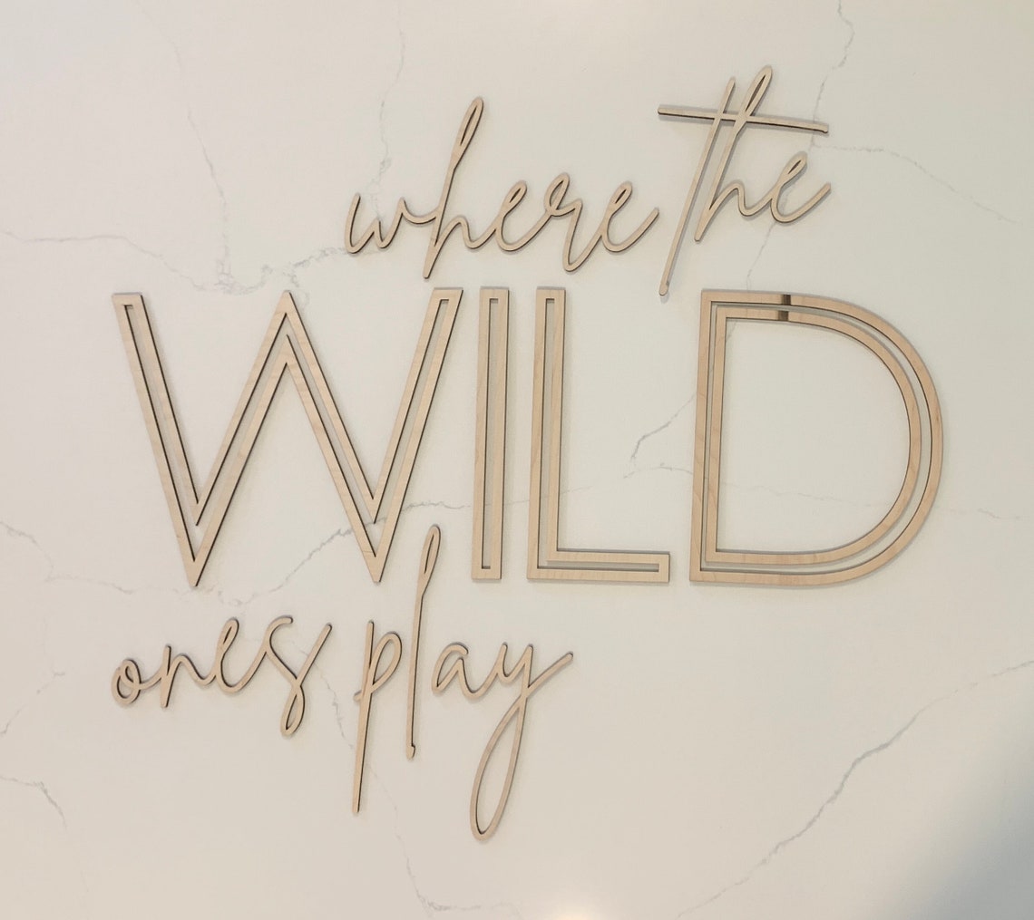 Wild One Nursery Sign Play Room Decor Kids Art - Etsy