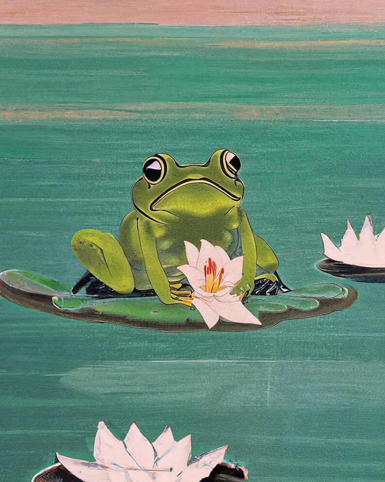 Japanese Frog in Ukiyo-e Style: Printable Digital Download, Digital ...