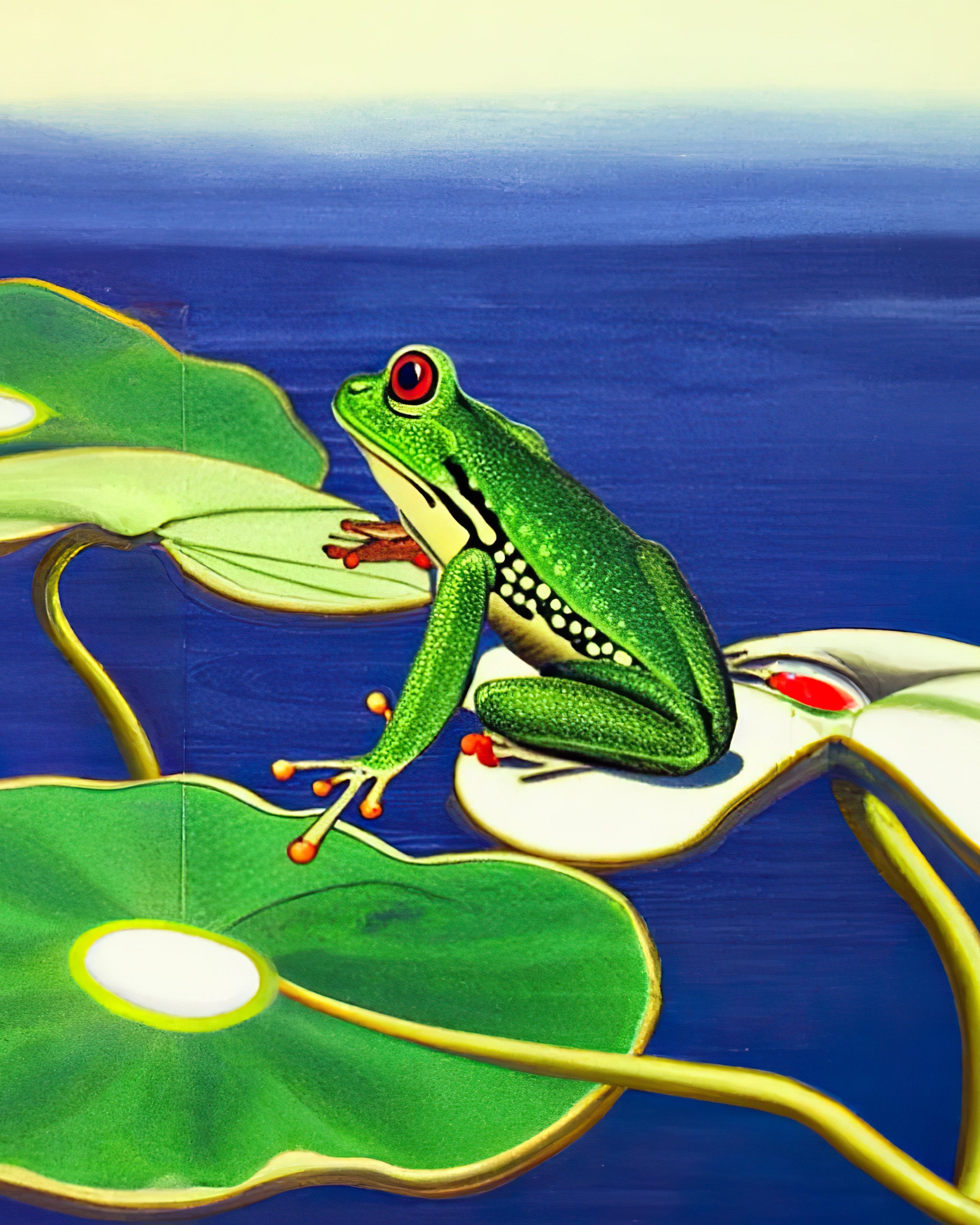 Japanese Frog in Ukiyo-e Style: Printable Digital Download, Digital ...