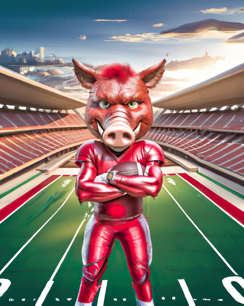 Razorback Fan Art at Stadium, Printable, Digital, Wall Art - Etsy