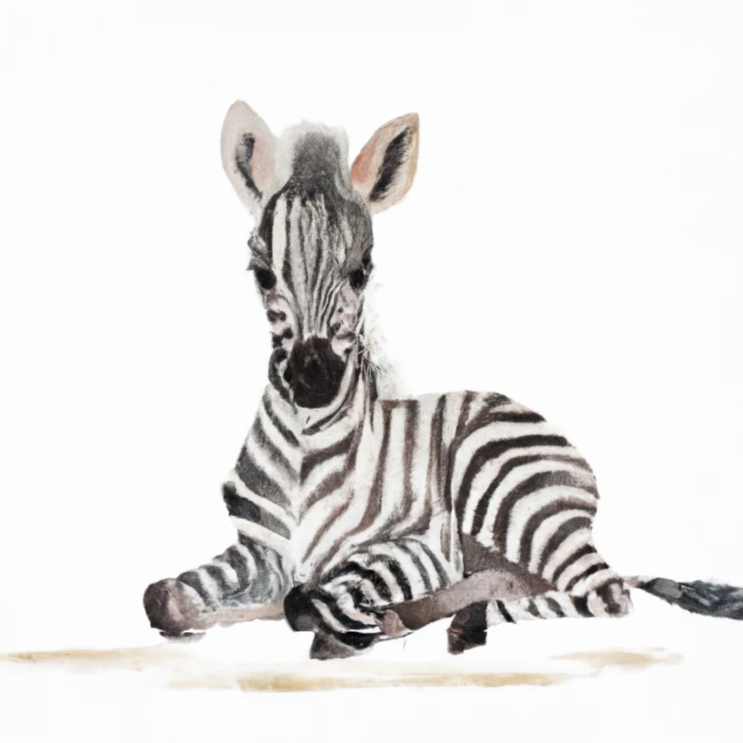 Adorable Baby Zebra Watercolor Print - Instant Digital Download for ...