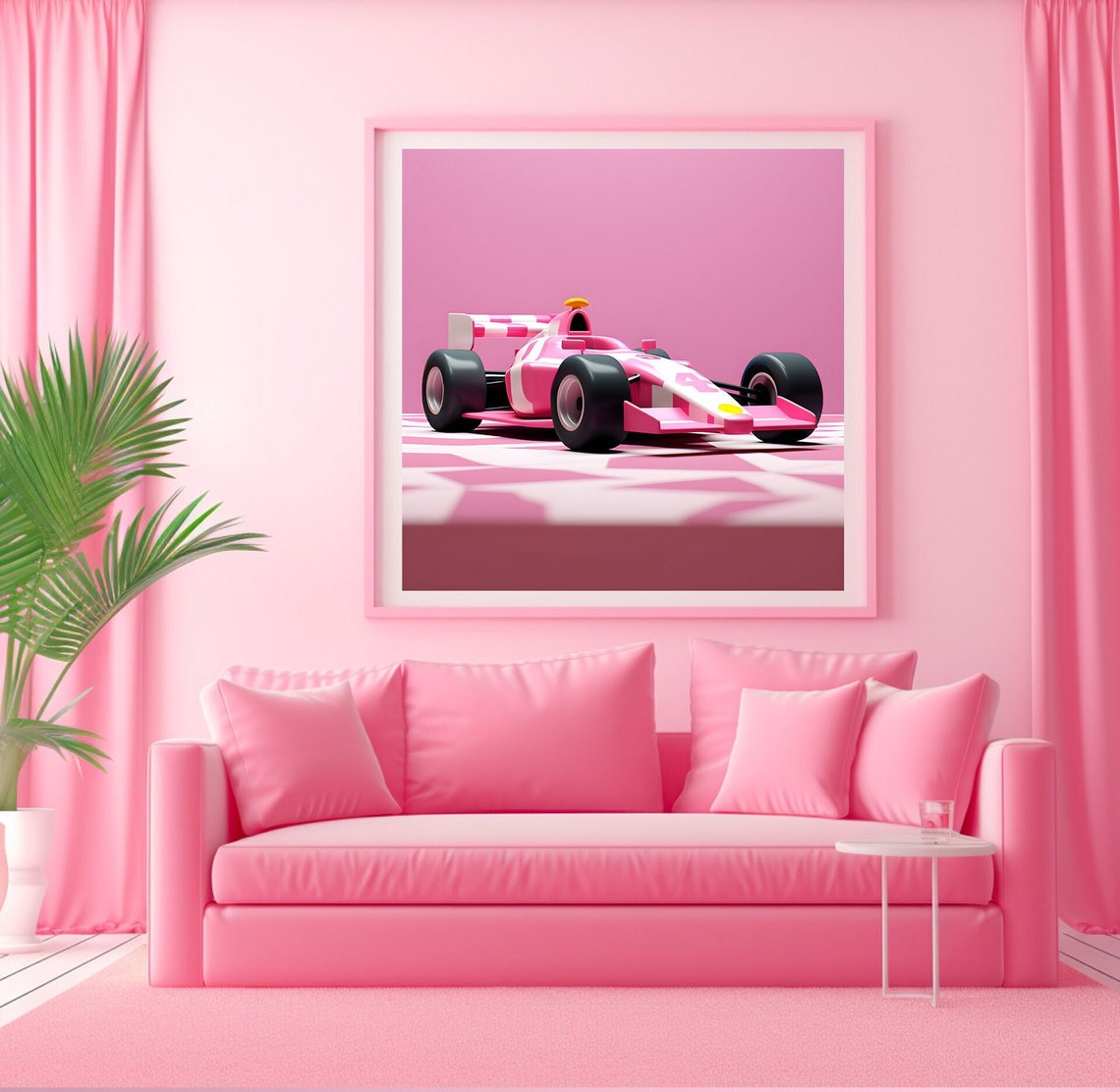 Barbie-inspired Pink 3D Formula 1 Racing Digital Artwork - Etsy