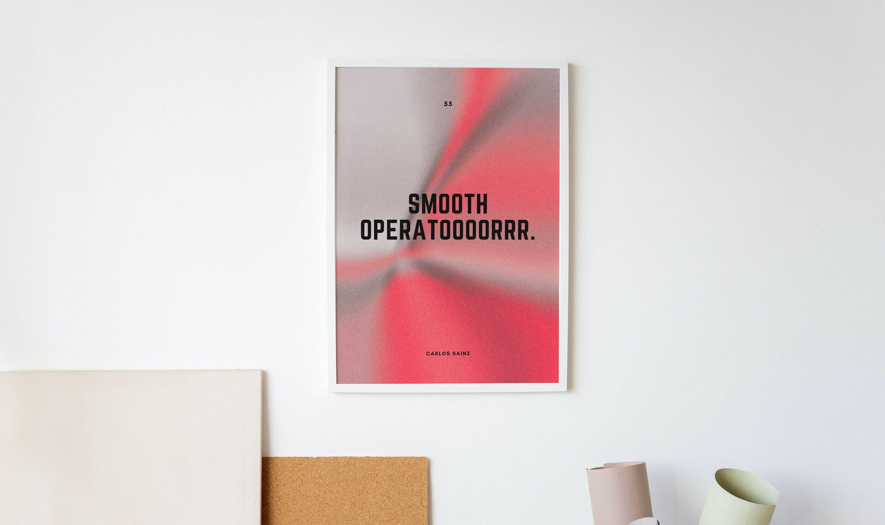 Formula 1 Poster, F1 Minimalist Digital Print, Carlos Sainz, Ferrari ...