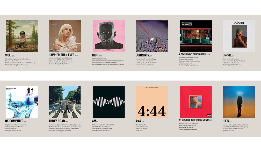 38 Album Title Card Posters - Etsy