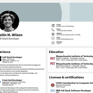 Professional CV Template With Linkedin Flair: Make Your Resume Stand ...