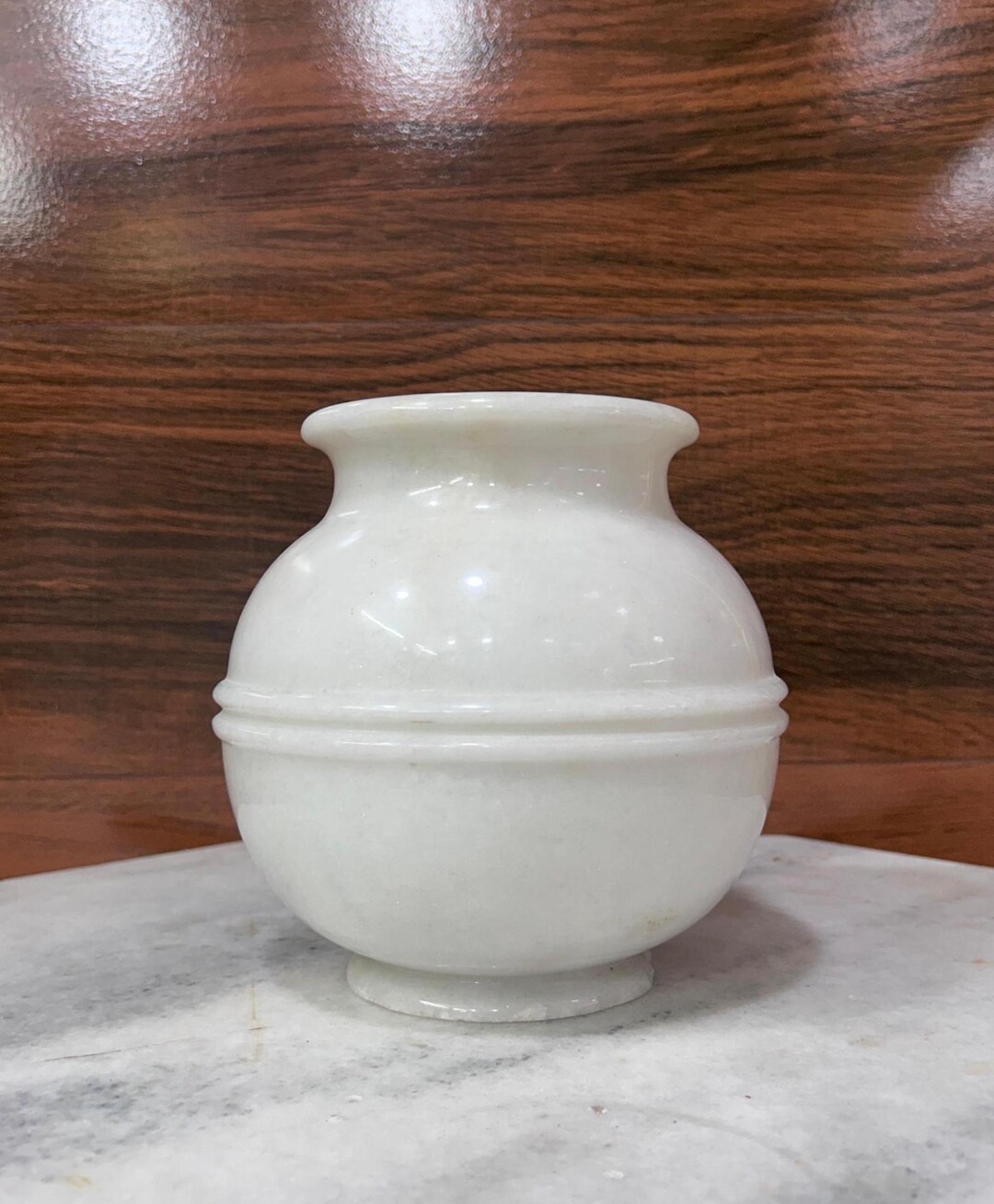Handmade Makrana Marble Mini Matka, Pure White Marble Mini Pot, Elegant ...