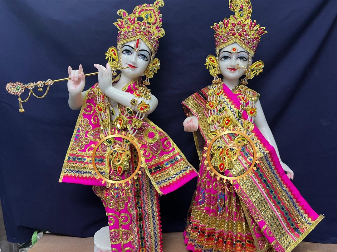 Radha Krishna Statue Couple Statue, Pure Makrana Marble Radha Krishna ...