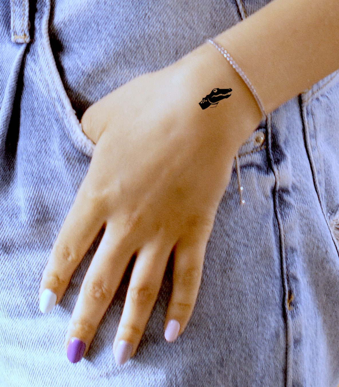 Black Crocodile Temporary Tattoo: Primordial Wisdom Symbol - Etsy