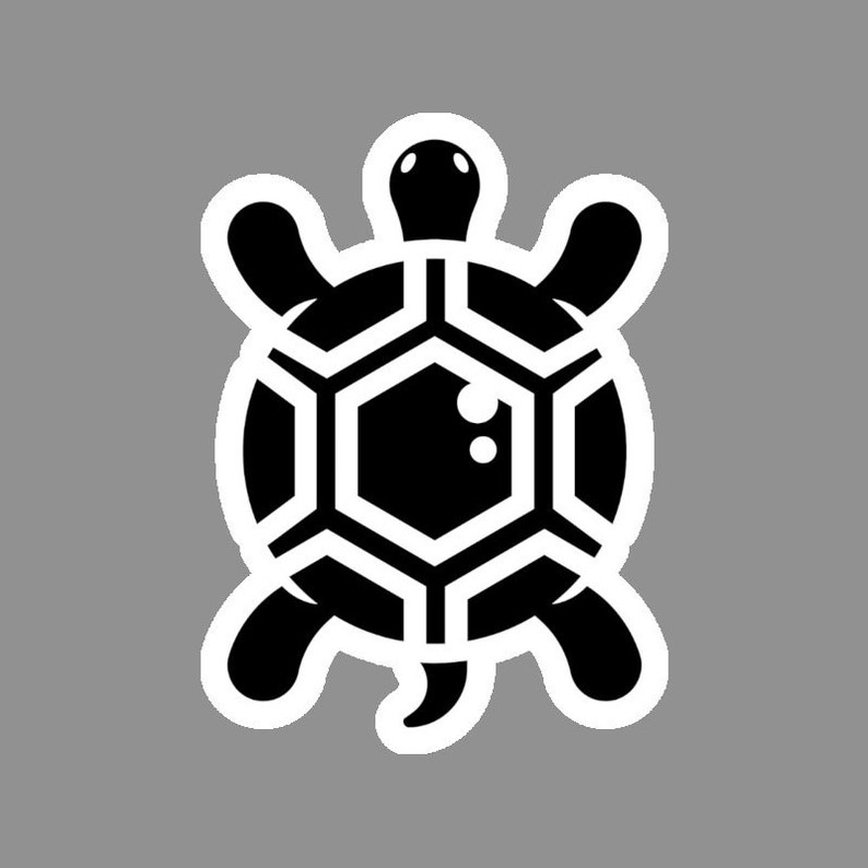 TURTLE Temporary Tattoo in Black. Symbol of Good Luck, Strength ...