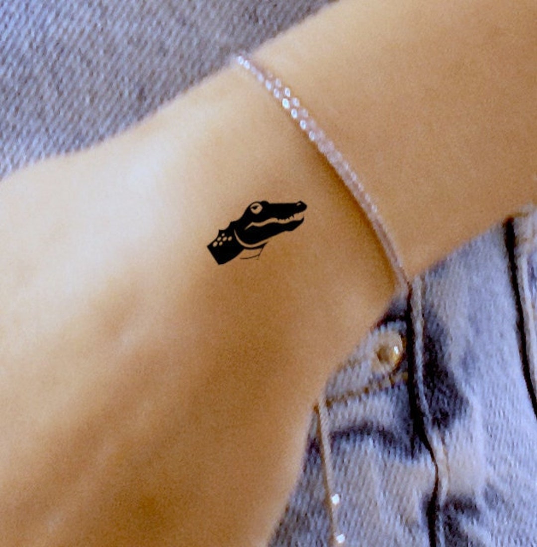 CROCODILE Temporary Tattoos in Black. Symbol of Primordial Wisdom ...