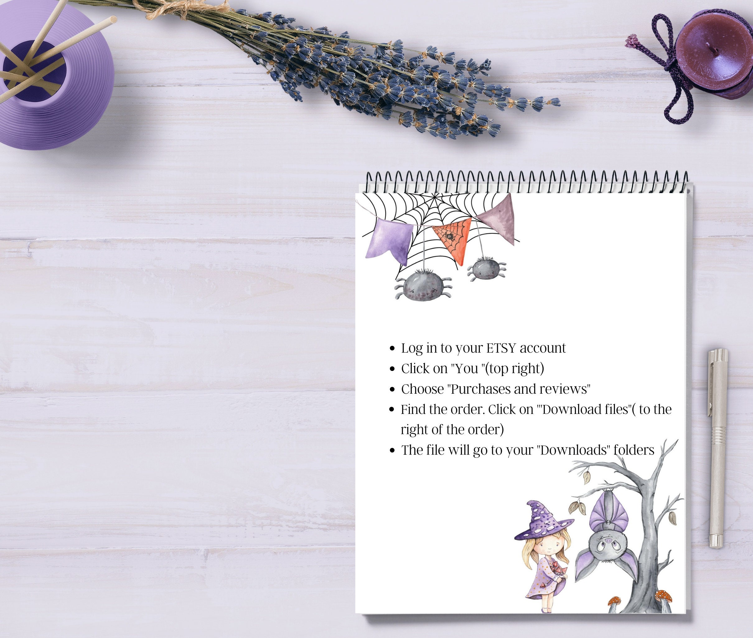 Little Witch Printable Stationary,halloween Writing Paper Set,kids ...