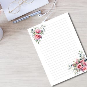 Rose Writing Paper,flower Stationary,floral Writing Paper Set A4,A5,US ...