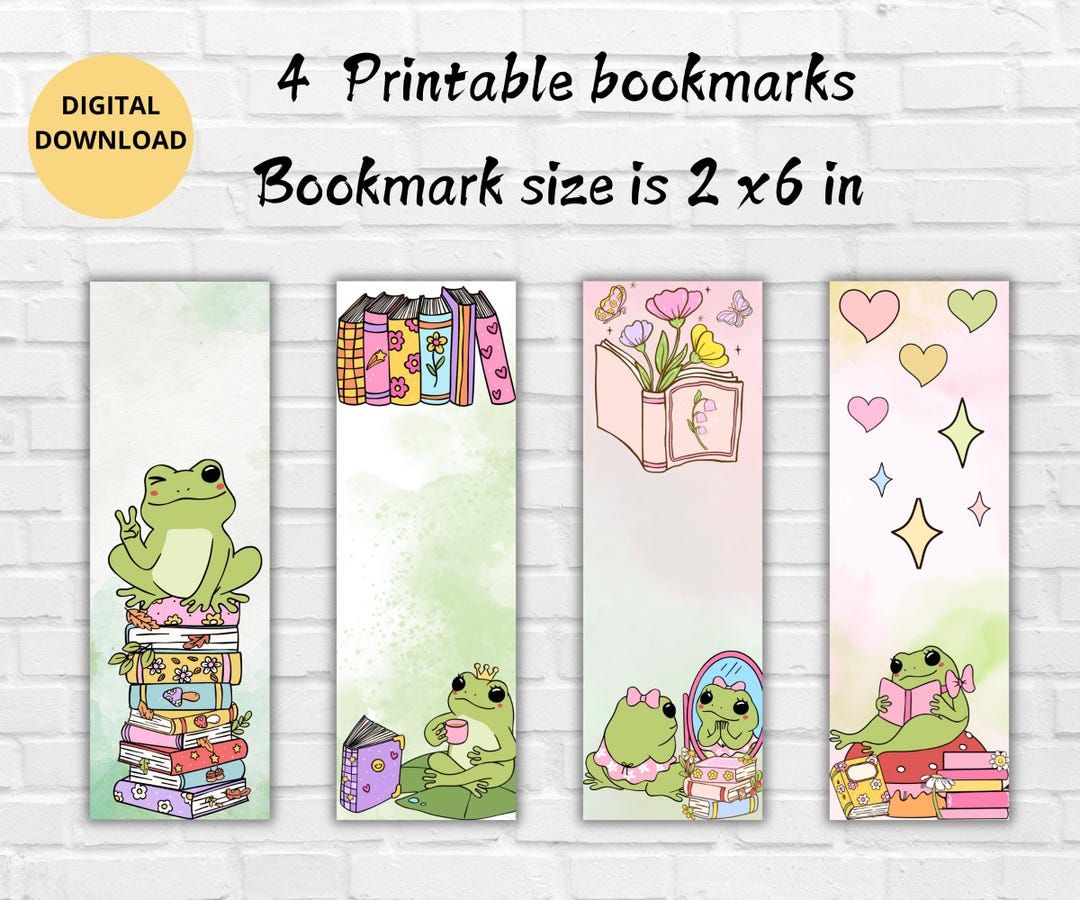 Cute Frog Printable Bookmark-froggy Bookmarks-cute Bookmarks-book Lover ...