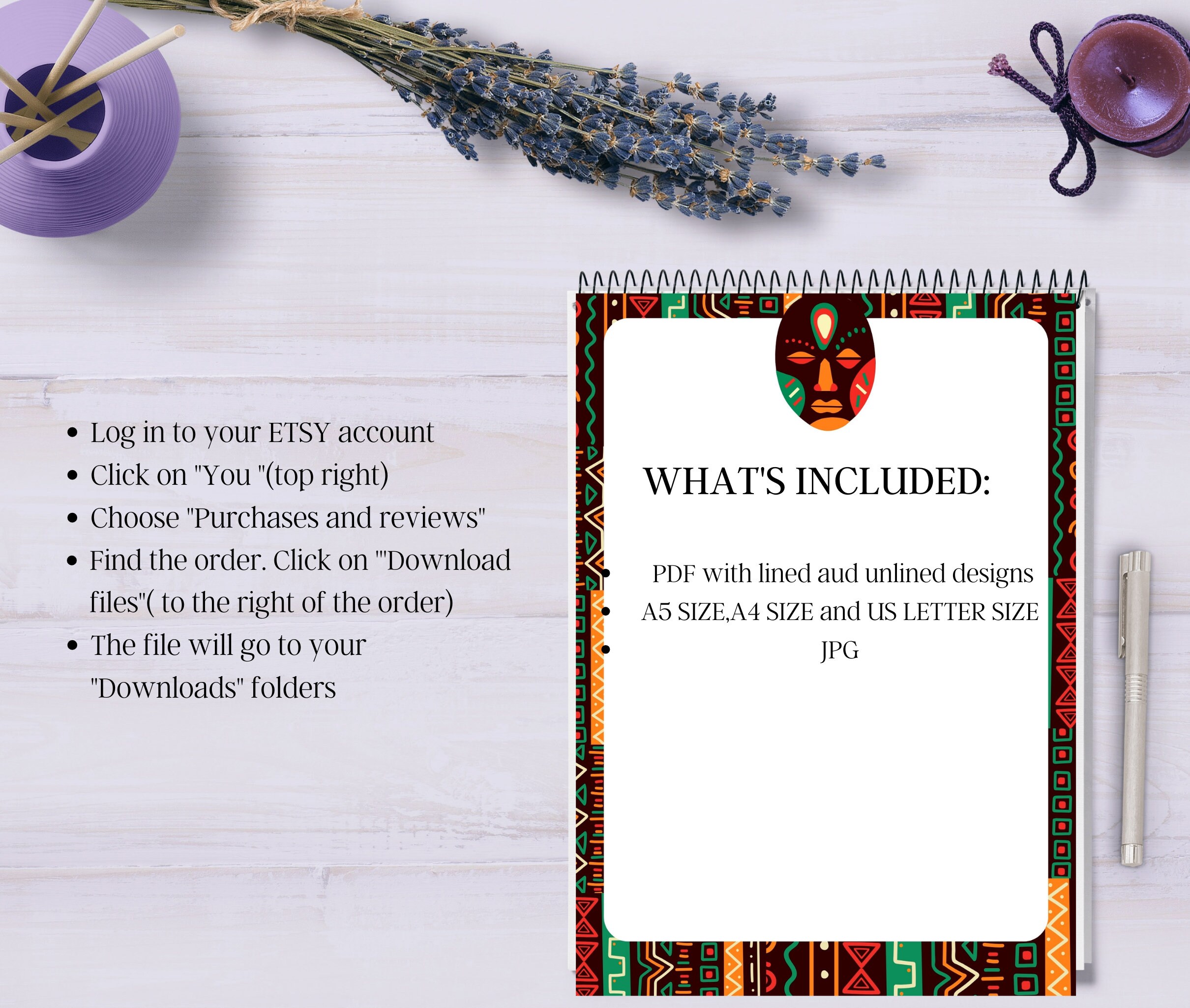 African Printable Stationery-african Style Writing Paper A4/A5/US ...