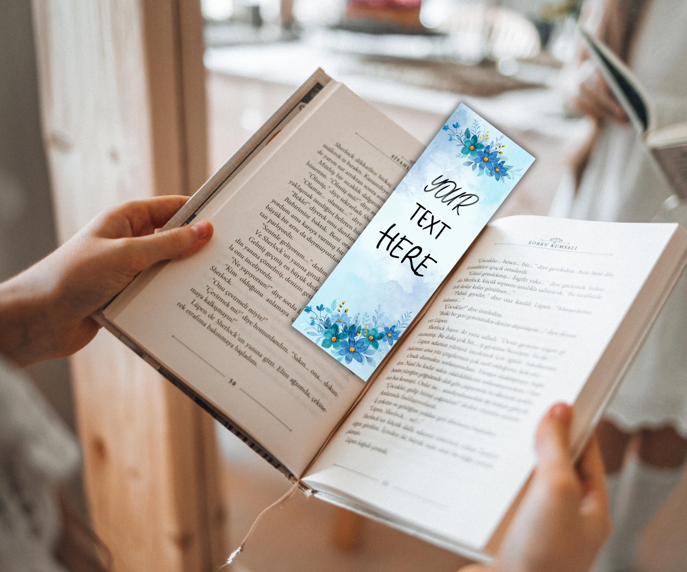 Personalized Bookmarks-editable in Canva Flower Bookmark Set-5 Editable ...