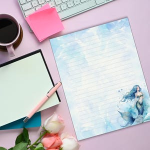 Watercolor Mermaid Printable Stationery-marine Writing Paper Set A4/A5 ...