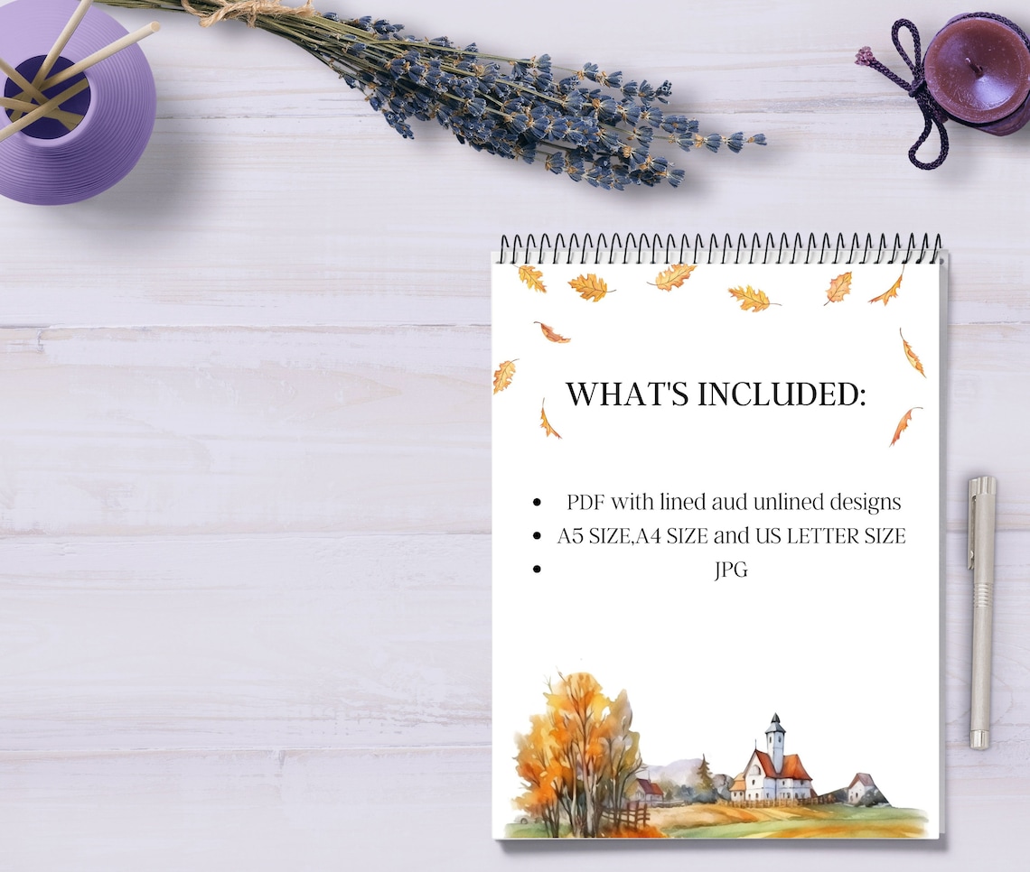 Autumn Printable Stationery,fall Leaves Digital Letter,stationary ...