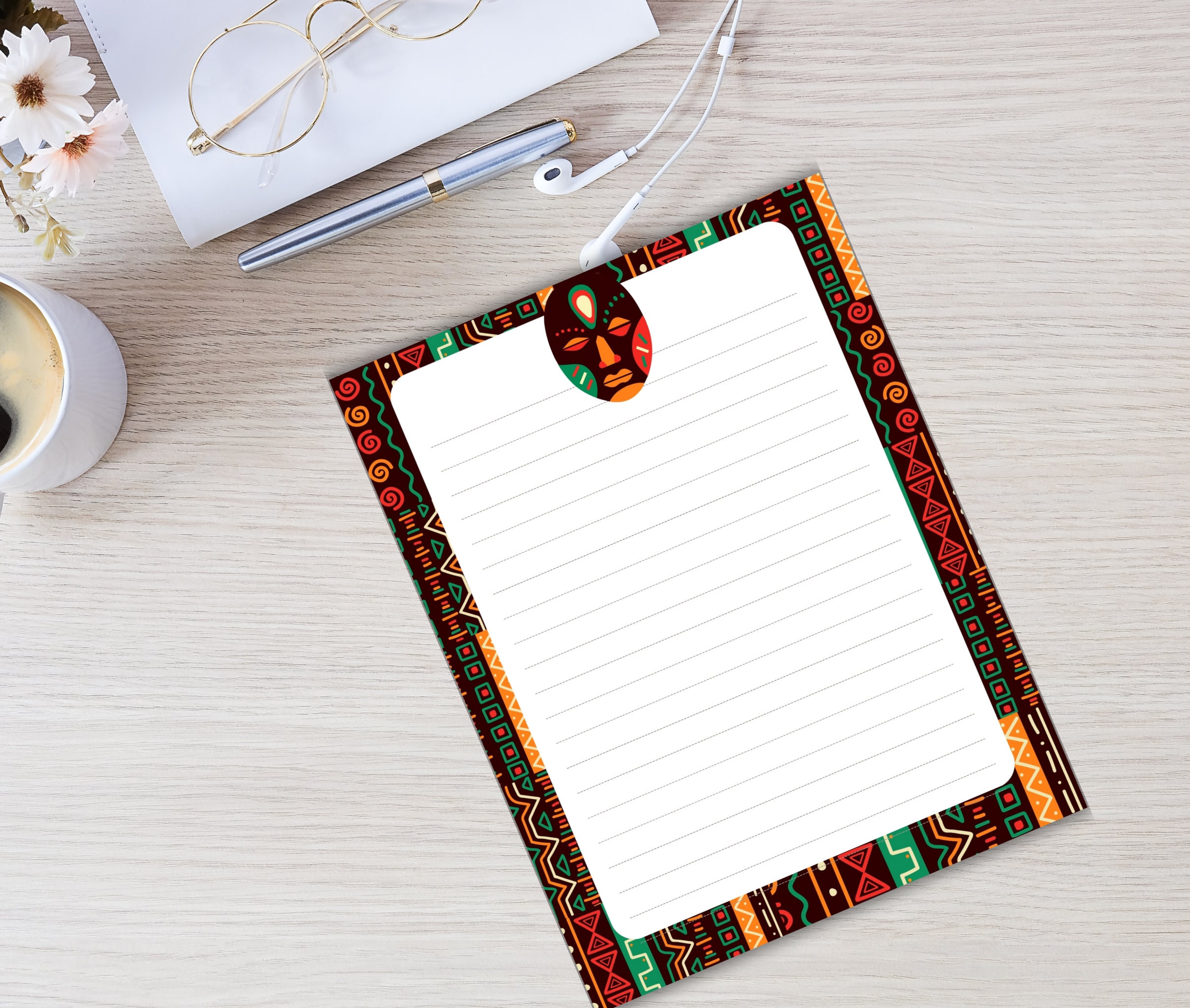African Printable Stationery-african Style Writing Paper A4/A5/US ...