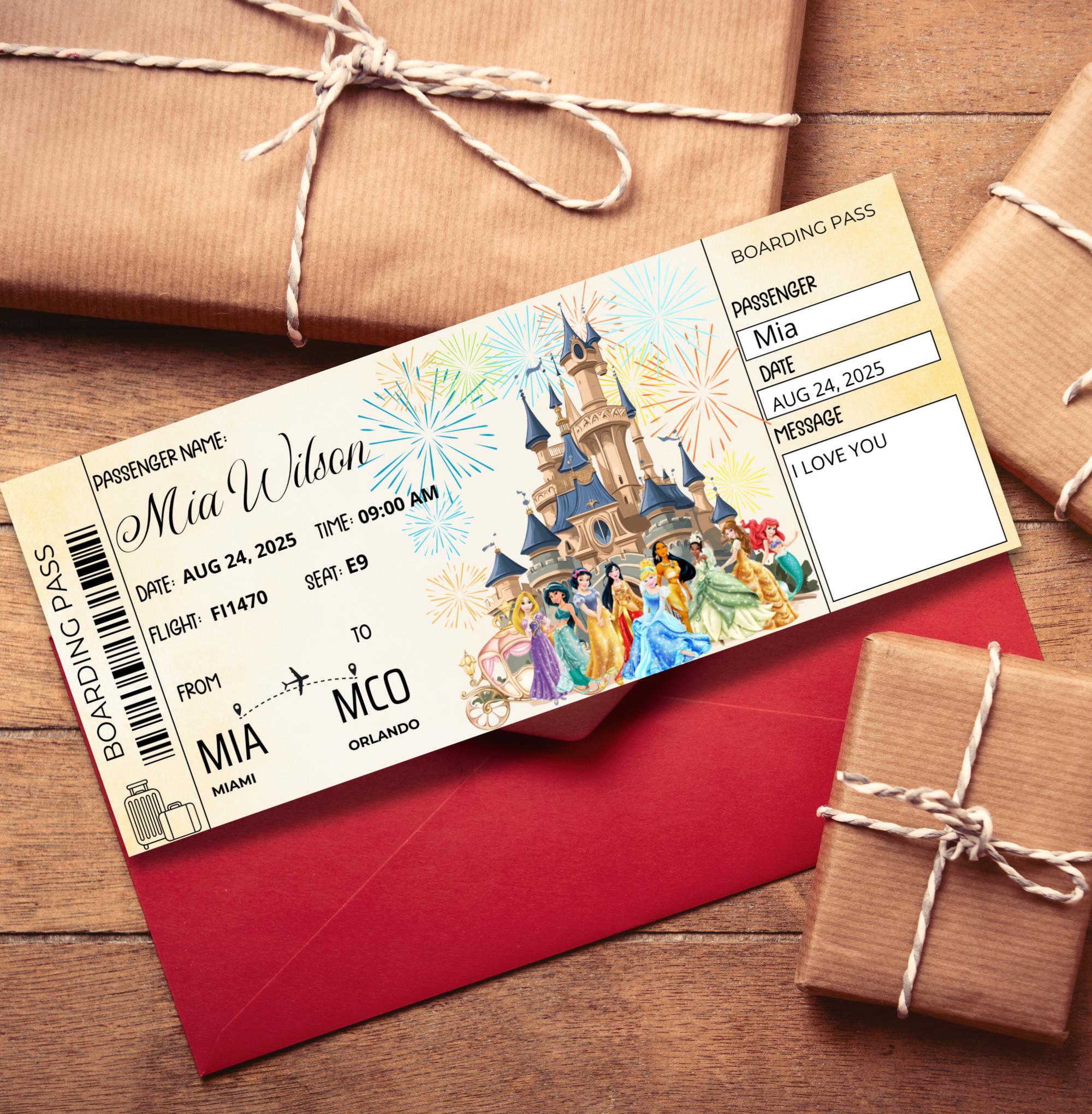Editable Disneyland Ticket Disneyworld Ticket-editable Boarding Pass ...