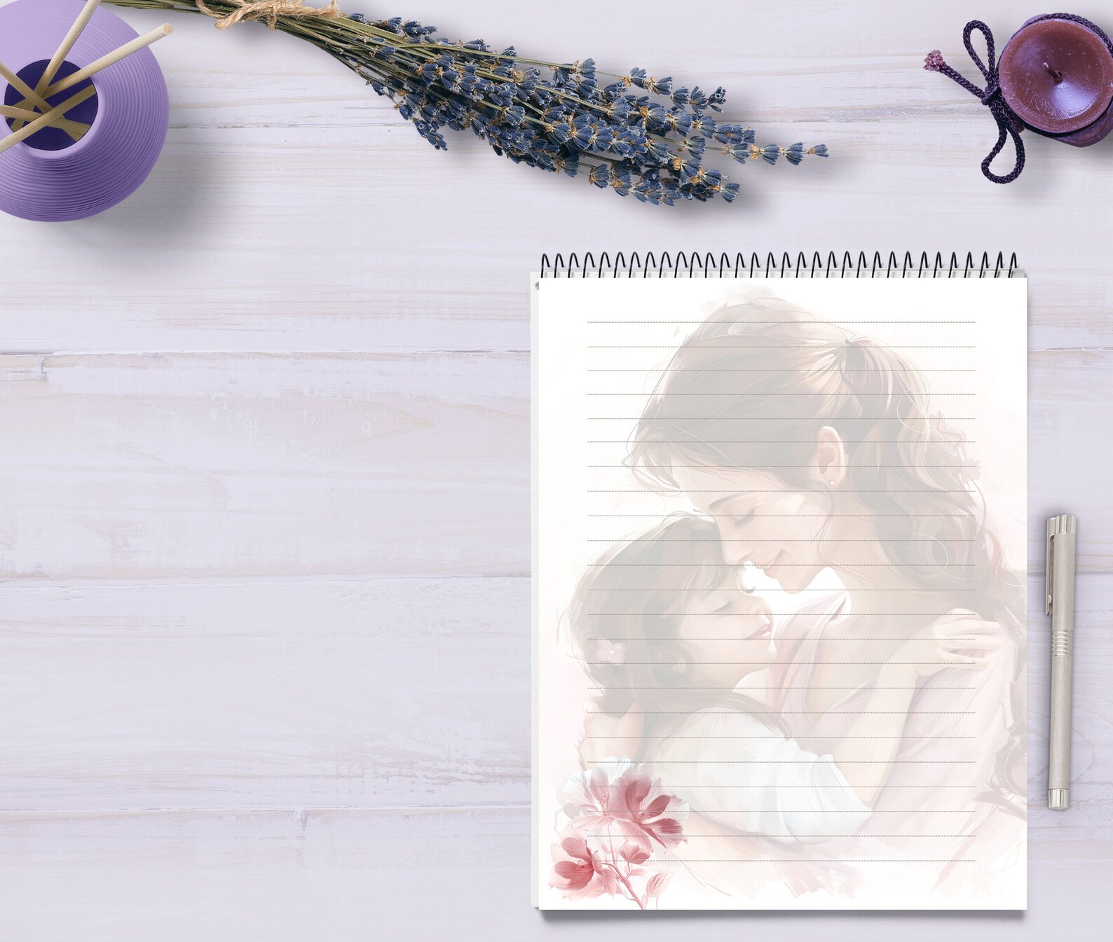Mother and Daughter Printable Stationery-mother Day Writing Paper Set ...