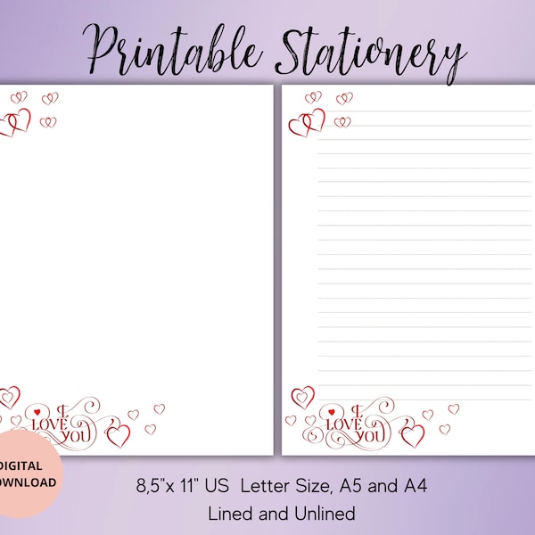 Lined Stationery - Etsy