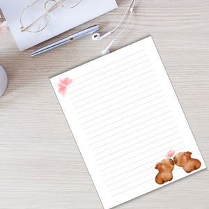 Capybara Printable Writing Paper Set A4/A5/US Letter Lined Unlined ...