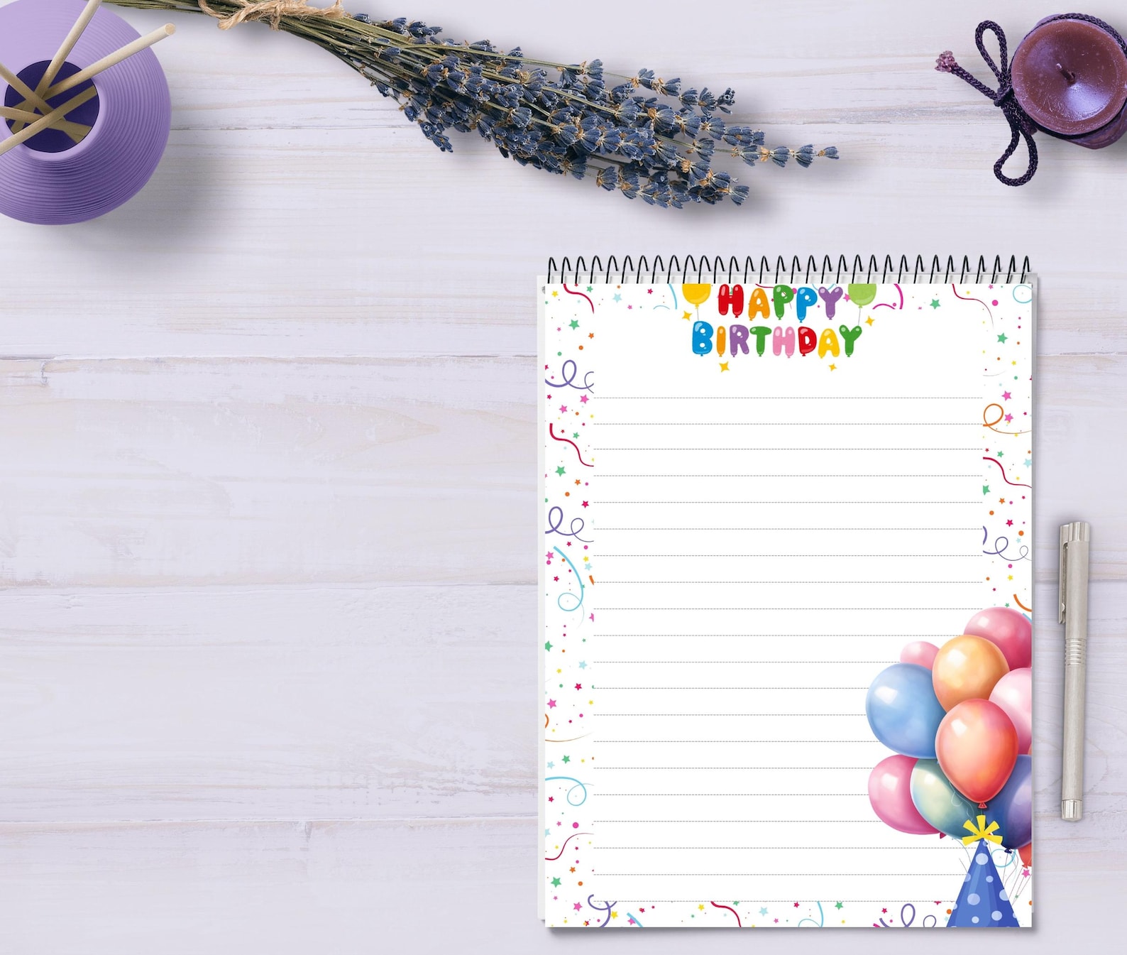 Happy Birthday Printable Stationery-birthday Writing Paper Unlined ...