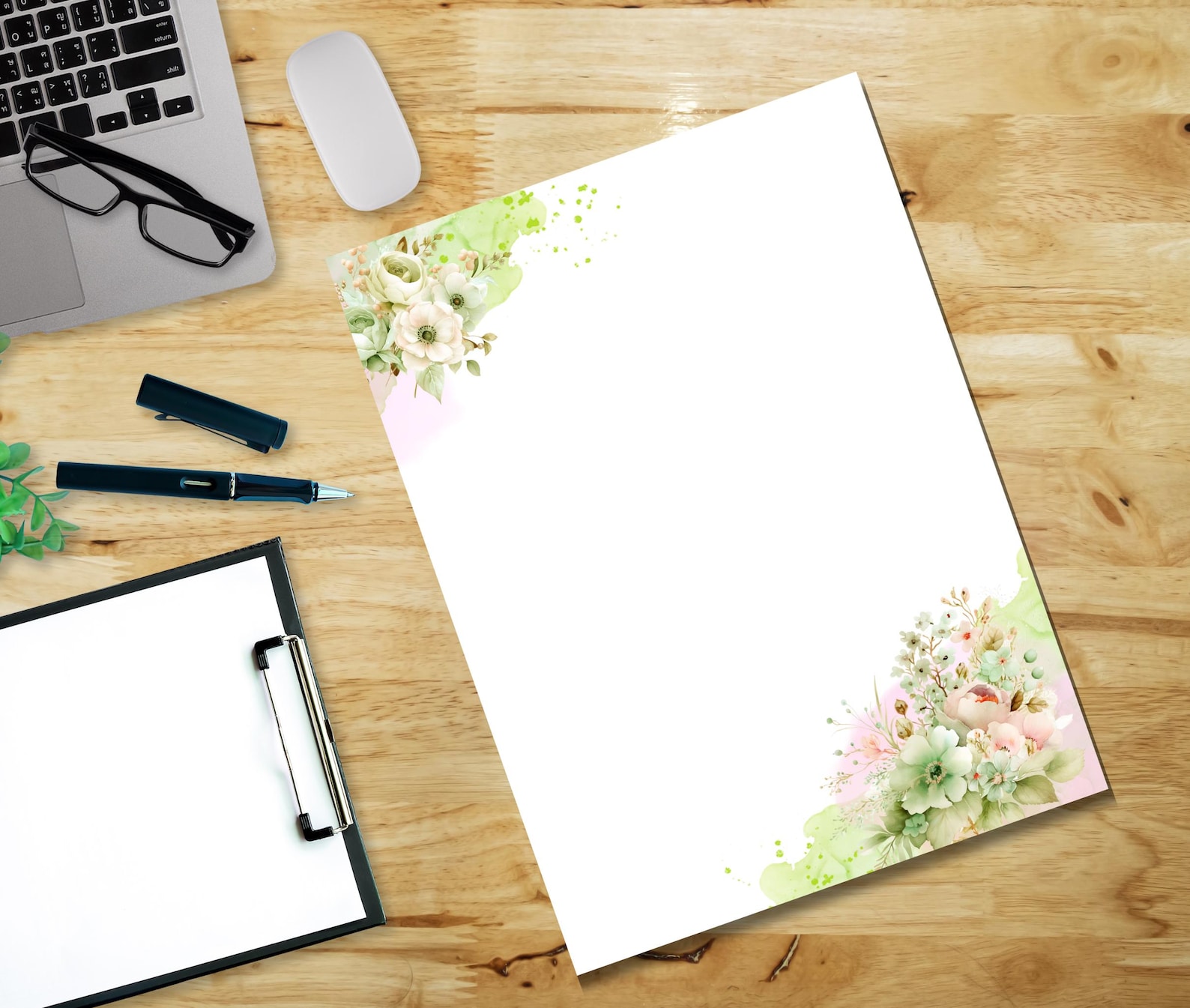 Watercolor Flower Writing Paper Unlined Lined A4/A5/US Letter-printable ...
