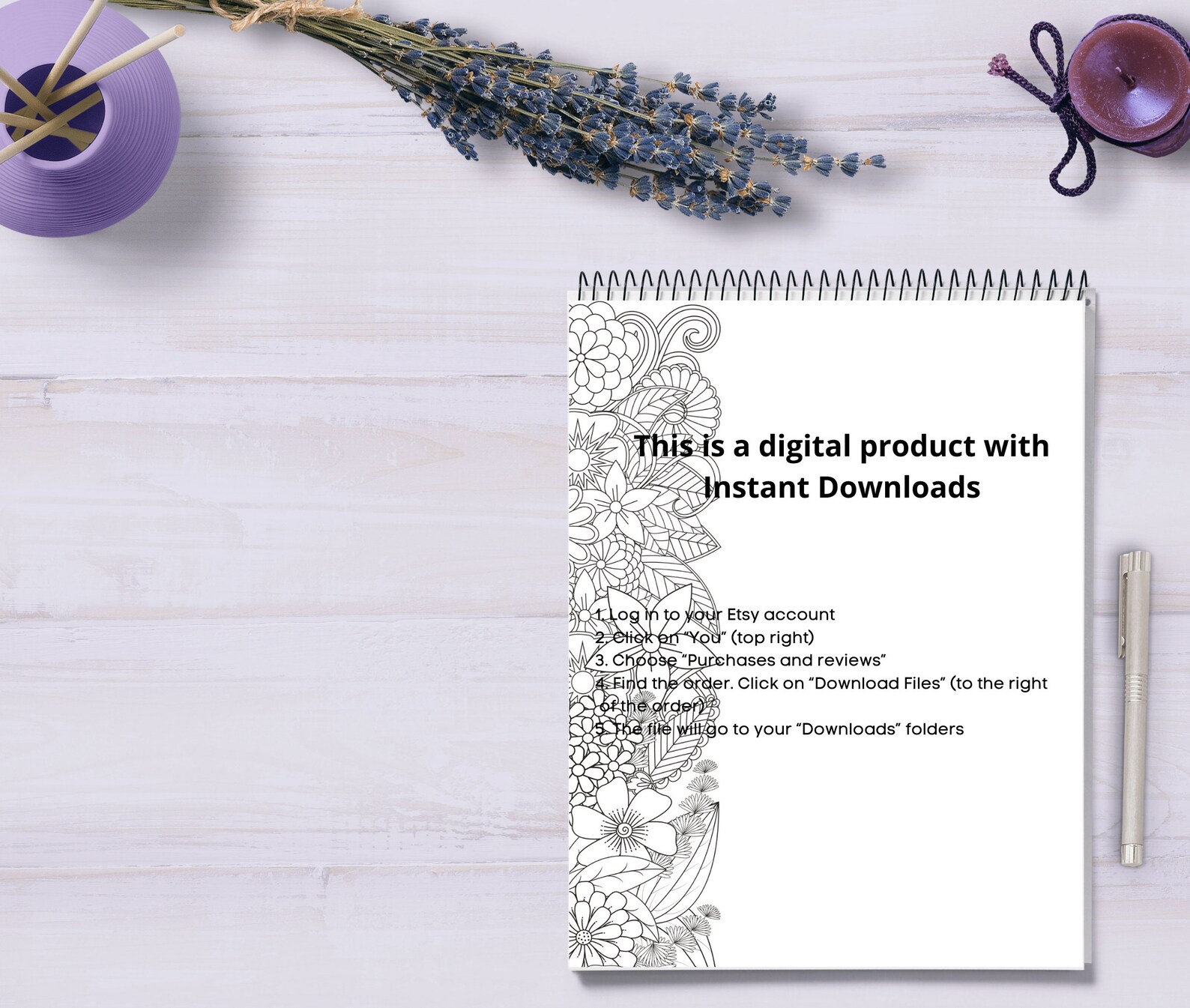 Coloring Flower Printable Stationery,flower Stationary,digital Download ...