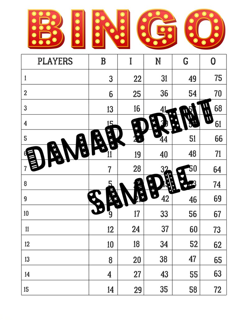 Bingo Boards Printable-bingo Boards 1-15 Lines -basic Bingo 3 Mixed ...