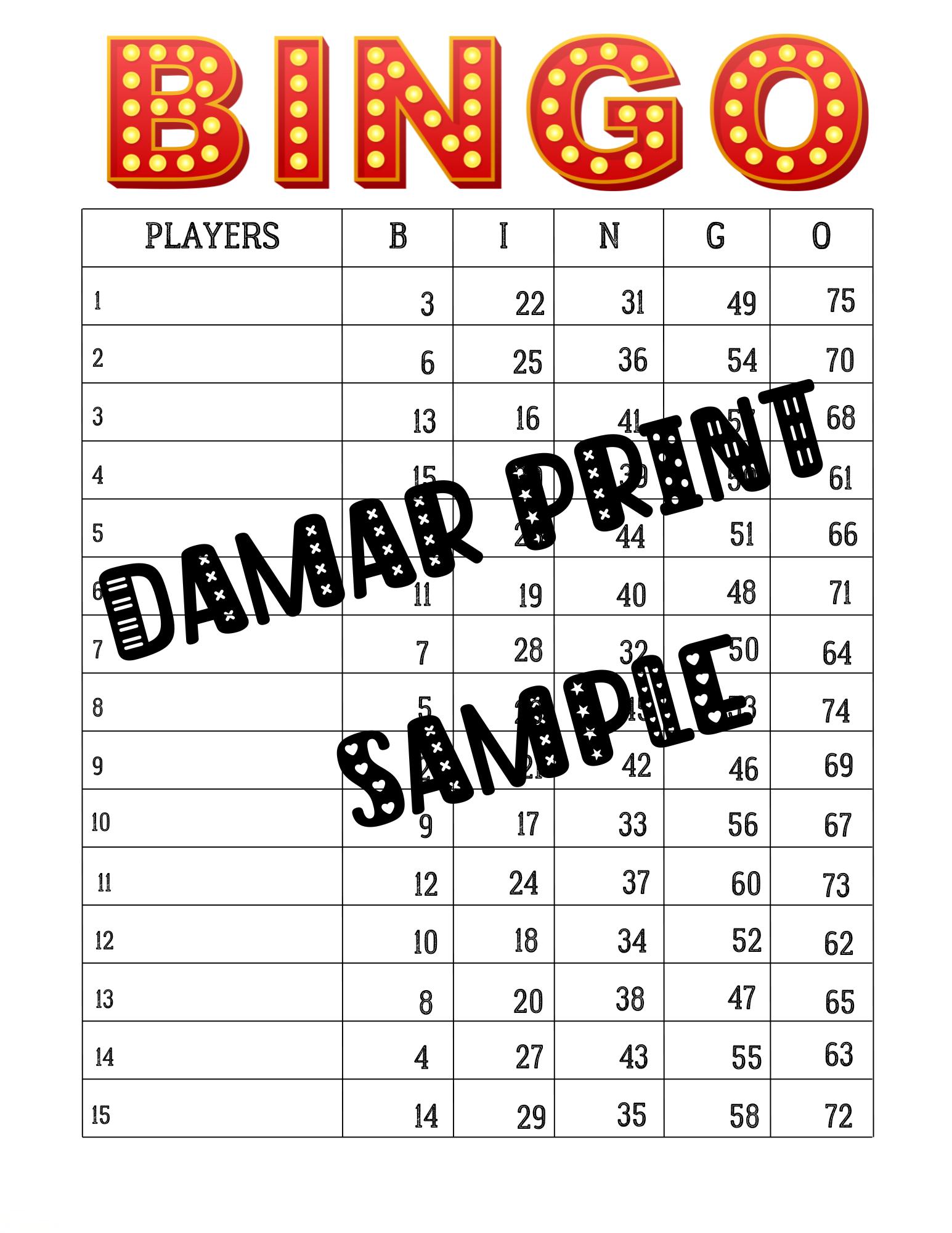 Bingo Boards Printable-bingo Boards 1-15 Lines -basic Bingo 3 Mixed ...