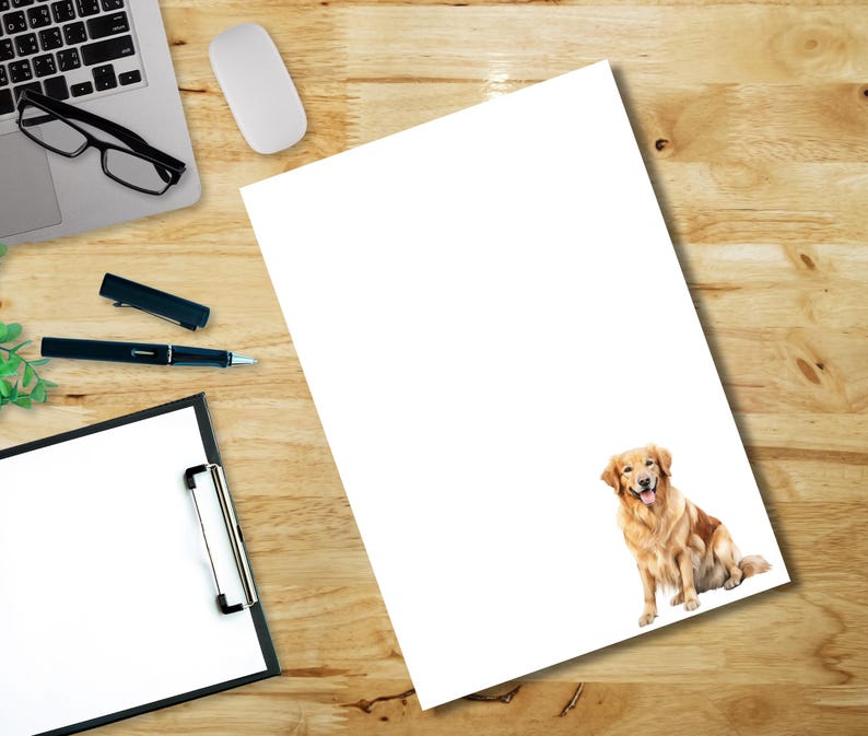 Golden Retriever Printable Stationery-dog Writing Paper Lined Unlined ...