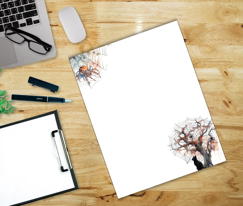 Tree in the Spider Web Printable Stationery-spider Writing Paper Set ...