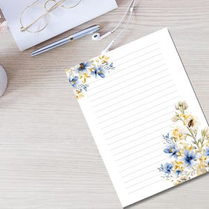 Flower Printable Stationery,watercolor Floral Stationary,digital ...