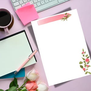 Rose Writing Set,flower Printable Stationery,floral Writing Paper ...
