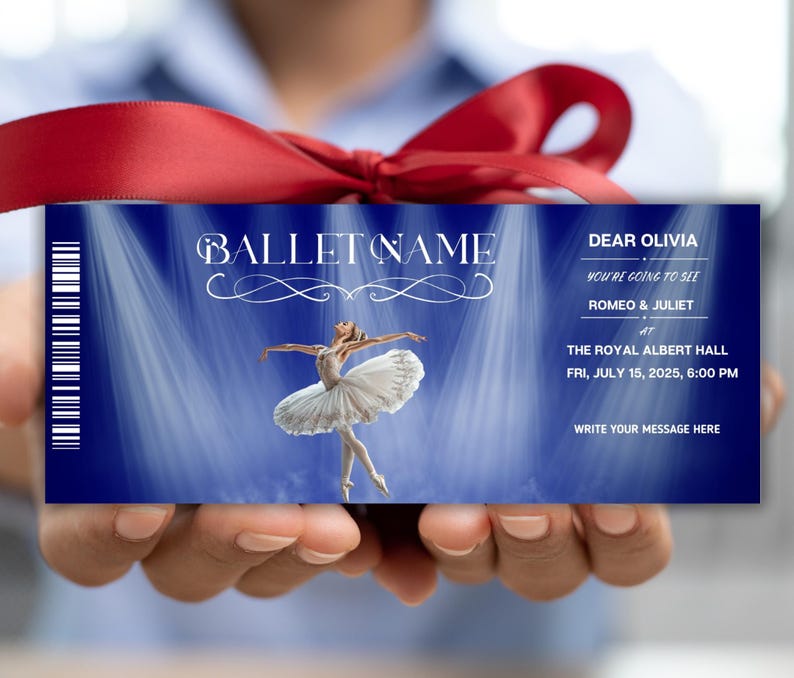 Editable Ballet Ticket Template-ballet Gift Ticket-ballet Lover Gift ...