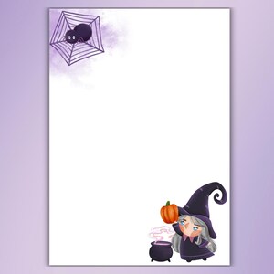 Cute Witch Writing Paper,halloween Pen Pal Supplies,printable ...