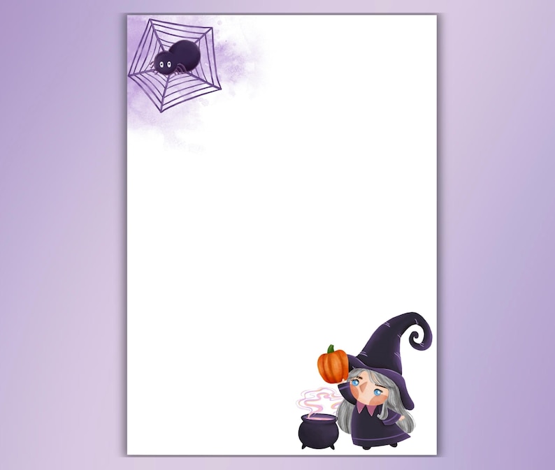 Cute Witch Writing Paper,halloween Pen Pal Supplies,printable ...