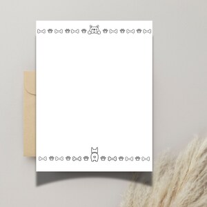 Dog Lover Printable Stationery-dog Paw Writing Letter Paper Set Lined ...