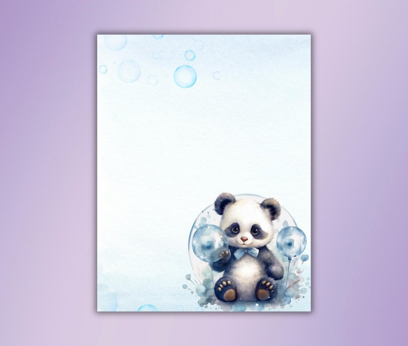 Cute Stationery Sets,panda Printable Stationery,kids Stationary,animal ...