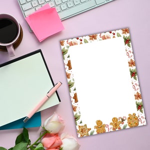 Christmas Gingerbread Printable Stationery-christmas Stationary Holiday ...