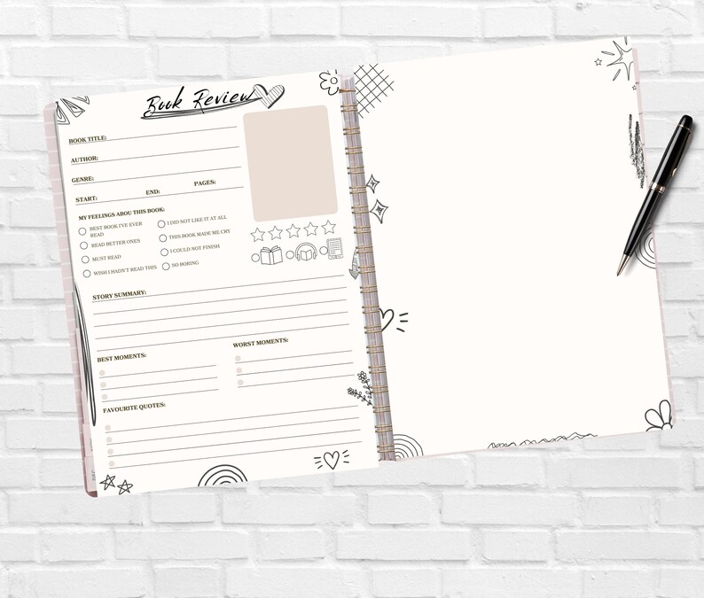 Printable Book Review Template-printable Reading Journal- Book Tracker ...