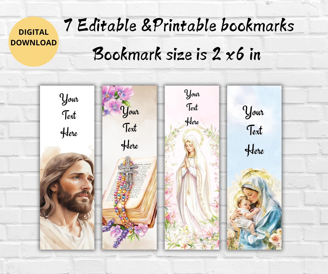 Christian Editable Bookmarks-editable in Canva Bookmark Set-editable ...
