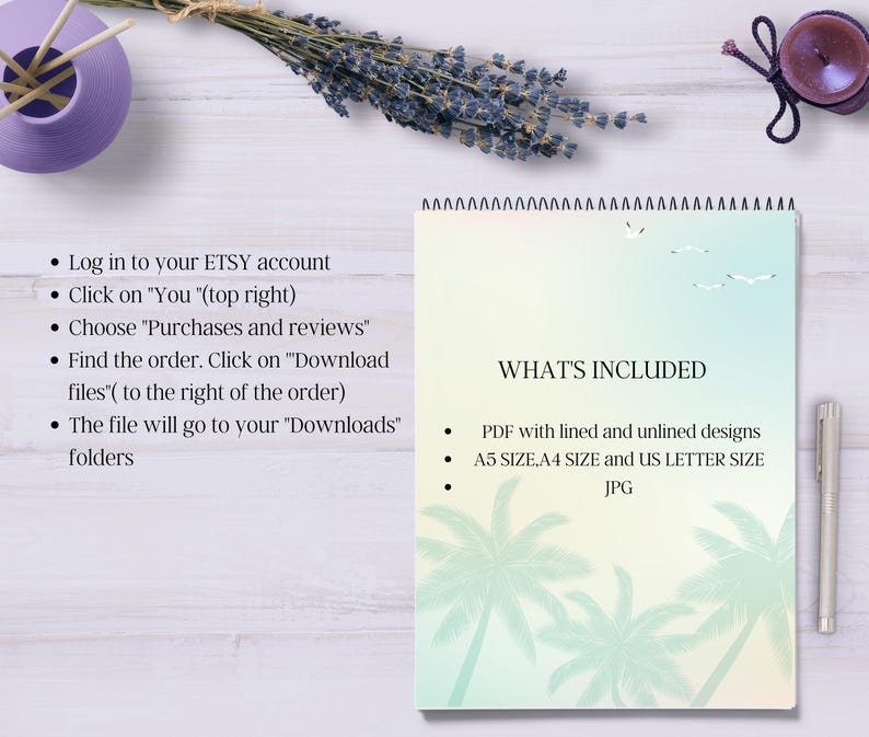 Summer Theme Printable Stationery-beach Writing Paper Set Lined Unlined ...