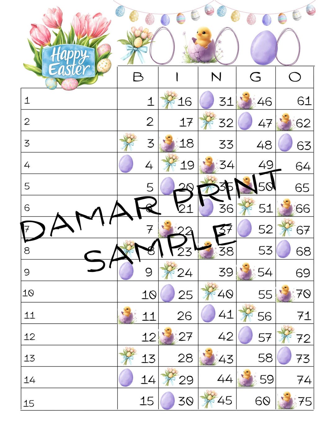 Easter Printable Bingo Boards-instant Download -spring Bingo Boards ...