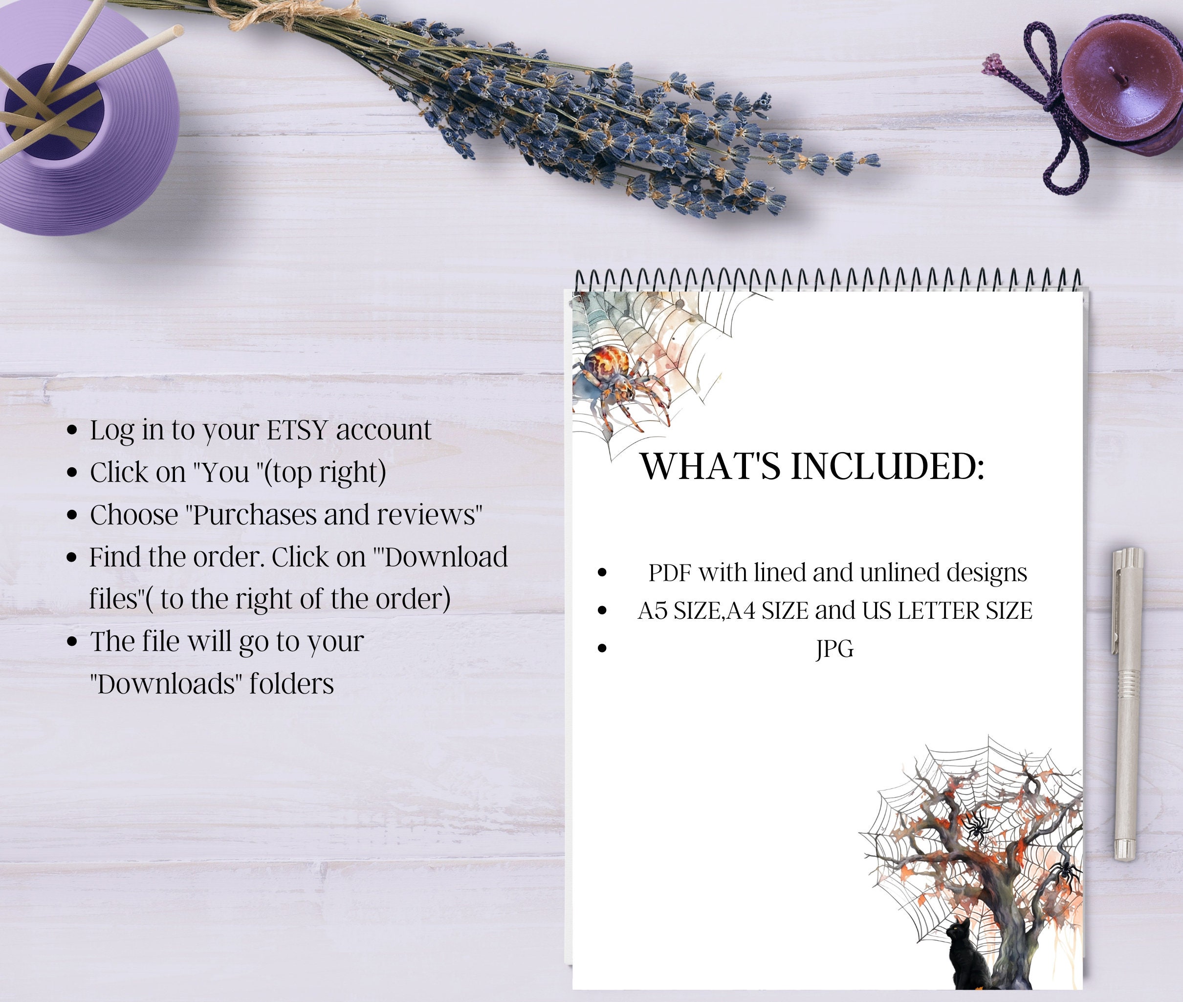 Tree in the Spider Web Printable Stationery-spider Writing Paper Set ...