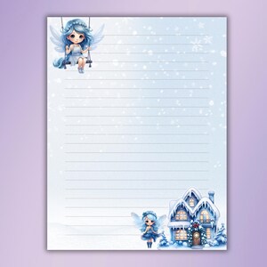 Winter Fairy Printable Stationery-witner Angel Writing Paper Set ...