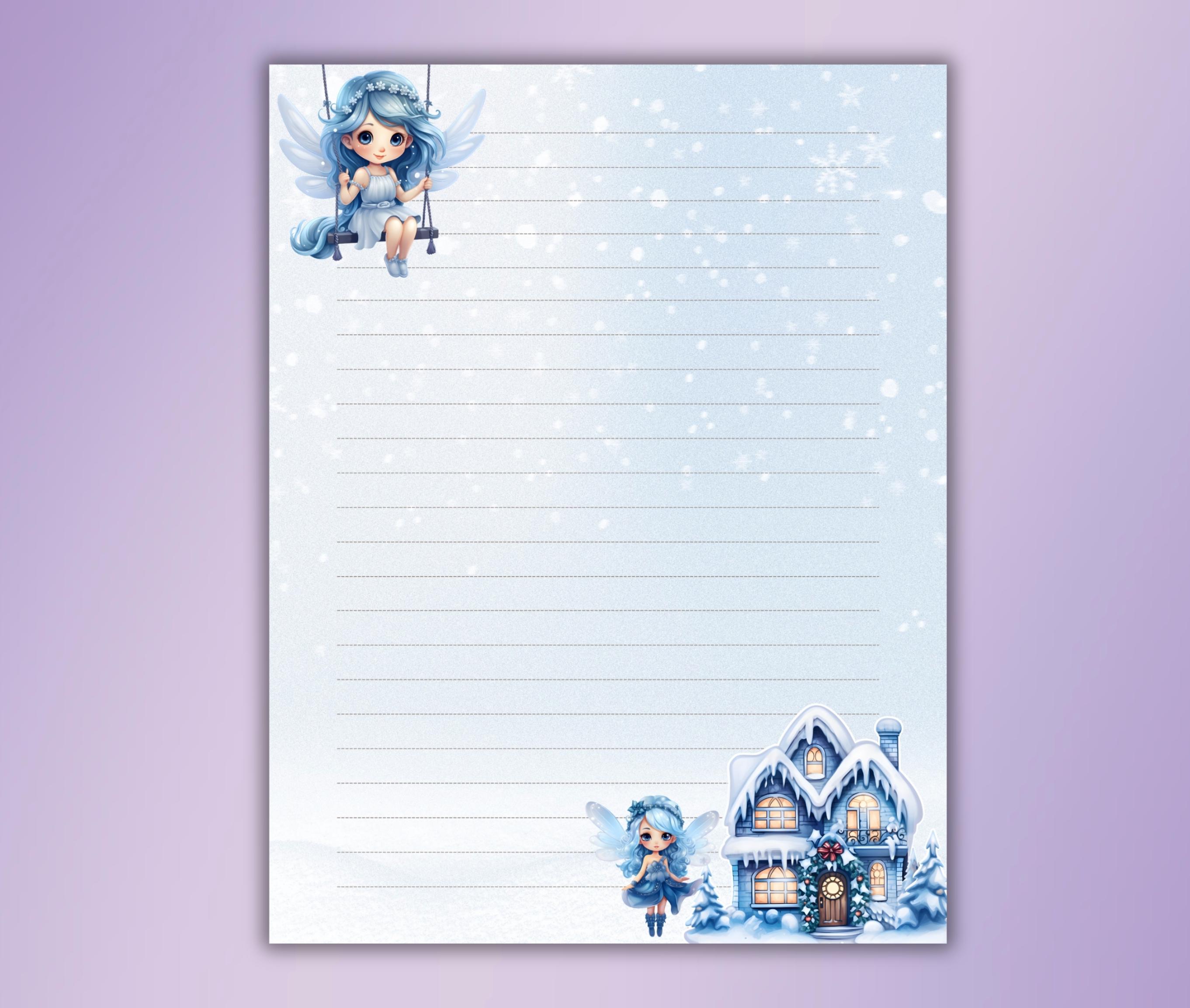 Winter Fairy Printable Stationery-witner Angel Writing Paper Set ...